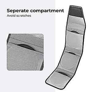 K&F Concept Lens Filter Pouch, Lens Filter Case 3 Pocket Professional Photography Filter Holder Belt Bag Pouch Water-Resistant and Dustproof for Filter Up to 82mm