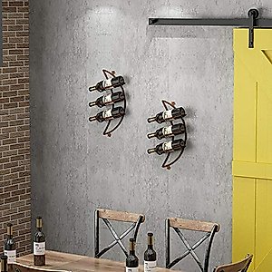 Creative Simplicity European Creative Simplicity Wall Hanging Wine Cabinet Creative Wine Rack Decoration Creative Simplicity Wall Decoration Modern Minimalist Home Living Room Dining Rack Three Bottl