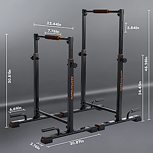 Sportsroyals Dip Bar, Adjustable Parallel Bars for Home Use, Dip Station with 6 Height Level & 1200LBS Weight Limit