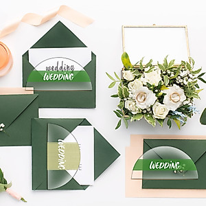 Bucherry 30 Pcs Clear Acrylic Wedding Place Cards, 2 x 4 Inch Half Circle Acrylic Sign DIY Blank Semicircle Acrylic Table Numbers Wish Sign Wedding Reception Event Birthday Party Restaurant