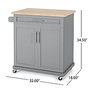 Christopher Knight Home Batavia Kitchen CART, Grey