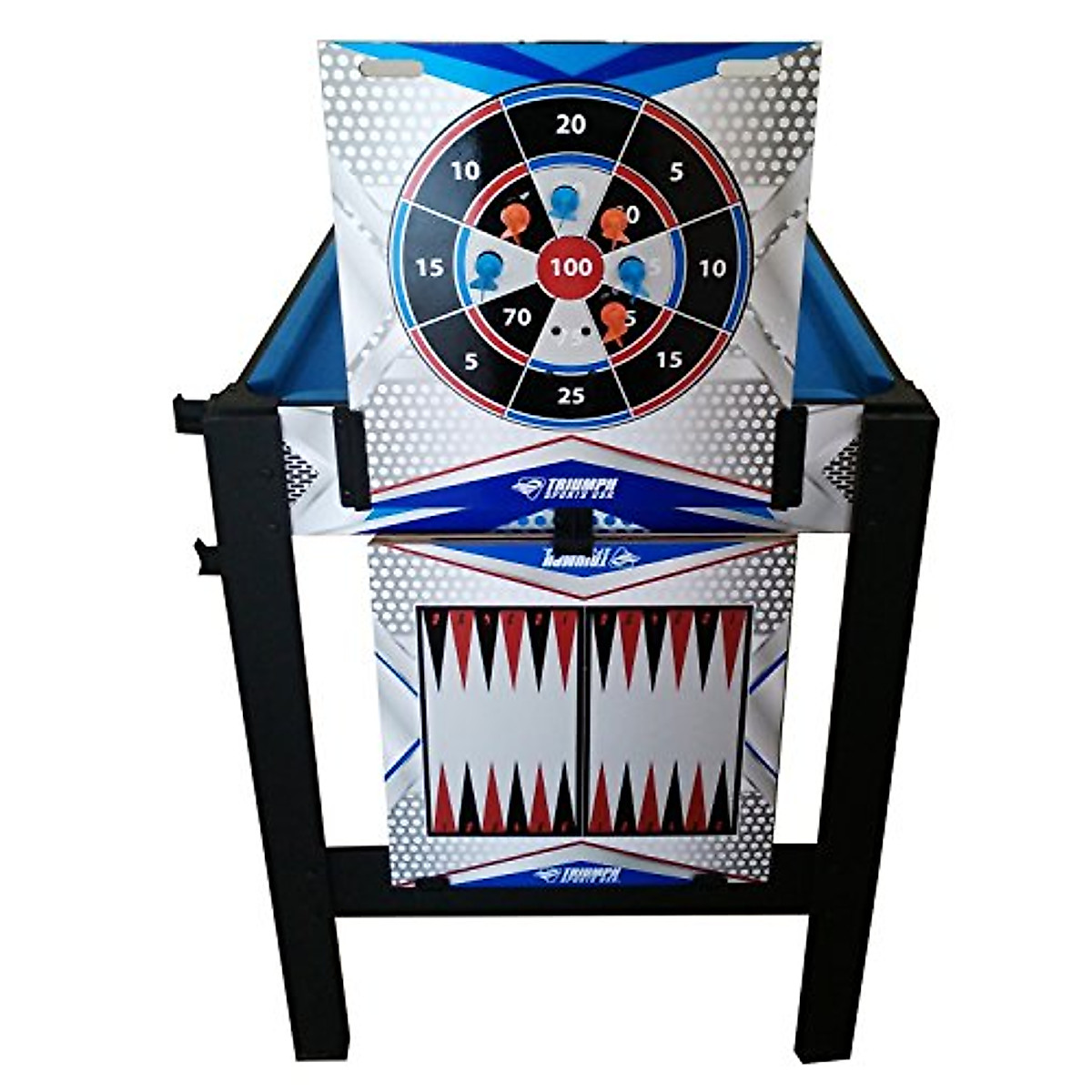 Triumph 13-in-1 Combo Game Table Includes Basketball, Table Tennis, Billiards, Push Hockey, Launch Football, Baseball, Tic-Tac-Toe, and Skee Bean Bag Toss