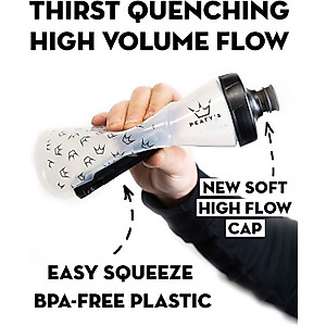 Peaty's Fidlock Lockin Magnetic Bike Water Bottle & Mount, Topo/Clear, 600 ml/ 20 oz.