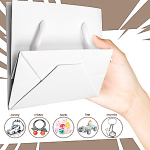 ISUSSER 20 Pack 4.7 x 2.4 x 4 Inches Extra Small Gift Bags, Mini Gift Wrap Paper Bags with Handles for Birthday Gifts, Baby Shower, Weddings, Party Favors, Graduation, Holidays, Celebrations