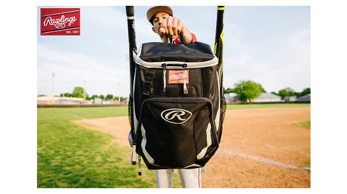 Rawlings R500 Baseball/Softball Backpack - Durable & Organized Gear