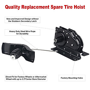 WMPHE Compatible with Spare Tire Hoist Ford F250 F350 Super Duty Truck F450 F550 1999-2007 Truck Spare Tire Winch Replace OE# 6C3Z-1A131-AA YC3Z 1A131-AA 924-528