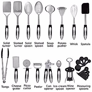 Home Hero 25-pcs Kitchen Utensils Set - Stainless Steel Cooking Utensils Set with Spatula - Kitchen Gadgets & Kitchen Tool Gift Set