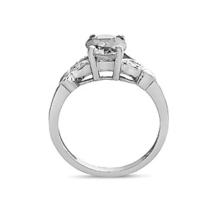 Star K Round 7mm Created Pink Sapphire Marquee Design Promise Engagement Ring 14 kt Rose Gold Size 7