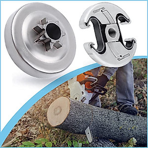 Adefol .325" 7T Chainsaw Clutch Drum Kit Replacement Parts with Oil Pump, Worm Gear, Needle Bearing, Bucking Spike, Chain Adjuster Tensioner Kit for Husqvarna 445 445E 450 450E