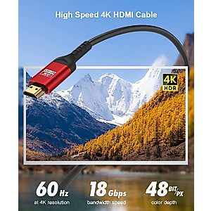 ALLEASA 50FT 4K HDMI Cable, High Speed with HDR10 & HDCP2.2, CL3 Rated for in-Wall Installation, Compatible with Roku TV, Laptop, PC, HDTV, Gaming Consoles