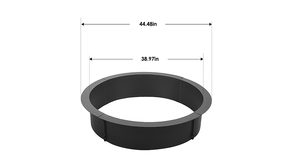 TELAM Outdoor Fire Pit Ring 45inch Fire Liner Wood Burning Firepits ...