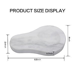 SIPARUI Spoon Rest,Marble Spoon Rest Perfect for Spatula,Ladle,Fork other Kitchen Utensil Rest,Handmade Spoon Holder for Stove Top Chef's Preferred Kitchen Tool(White)