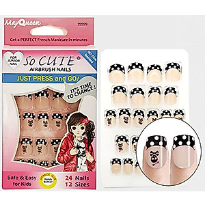 Beautia 3PACK 72Tips So Cute Junior Fake Nails, Sticker Nail for Kids (Pattern 2)