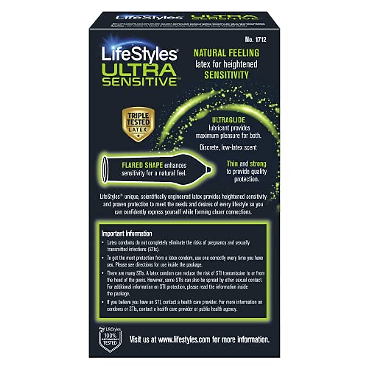 LifeStyles Ultra Sensitive Natural Feeling Lubricated Latex Condoms, 12 Count (Packaging May Vary)