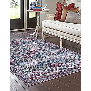 Unique Loom Mangata Collection Area Rug - Maya (Rectangular 10' 6" x 13' 0", Multi/ Blue)