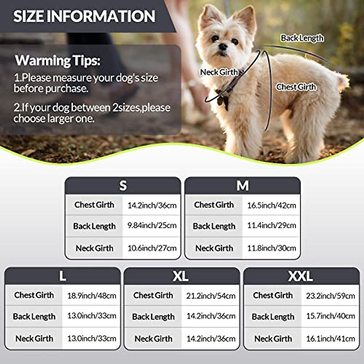 SAWMONG Fleece Dog Vest, Zipper Up Dog Coat Turtleneck Sweater with Harness for Small Medium Dogs, Warm Dog Surgery Recovery Suit, E-Collar Alternative for Male Female Dog,Grey L