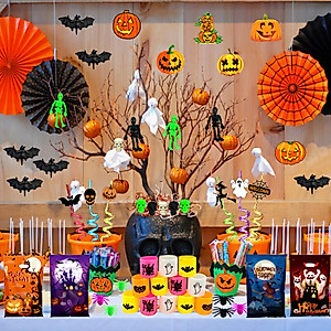 CHSLtmxq 206pcs Halloween Party Favors, Halloween Stationery Supplies Set, Halloween Treats Goodie Bags Fillers gifts, Classroom Prizes, Halloween Prizes for Halloween Trick or Treat