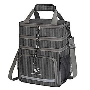 Maelstrom Lunch Box for Men,Insulated Lunch Bag Women/Men,Leakproof Lunch Cooler Bag,Lunch Tote Bag,20L,Gray