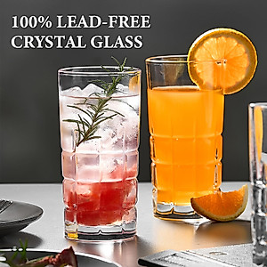 Bulk Drinking Glasses Set of 12, Clear Glass Cups, Mixed Glassware Sets, 15 OZ Large Highball Water Glasses & 11 OZ Rock Glasses, Tumbler Drinkware Kitchen for Cocktail Iced Coffee Beer Tea Whiskey