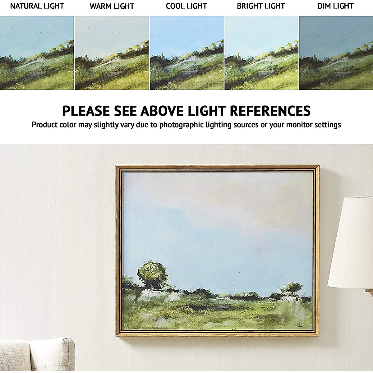 MARTHA STEWART Across The Plains 2 Wall Art Living Room Decor - Landscape Print Gel Coated Canvas, Home Accent Modern Bathroom Decoration, Ready to Hang Poster Painting for Bedroom, 25.2" X 21.2", Multi