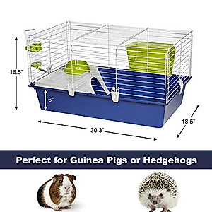 MidWest Homes for Pets Critterville Cleo Guinea Pig Cage | Includes All Accessories, Blue, Large (171CL)