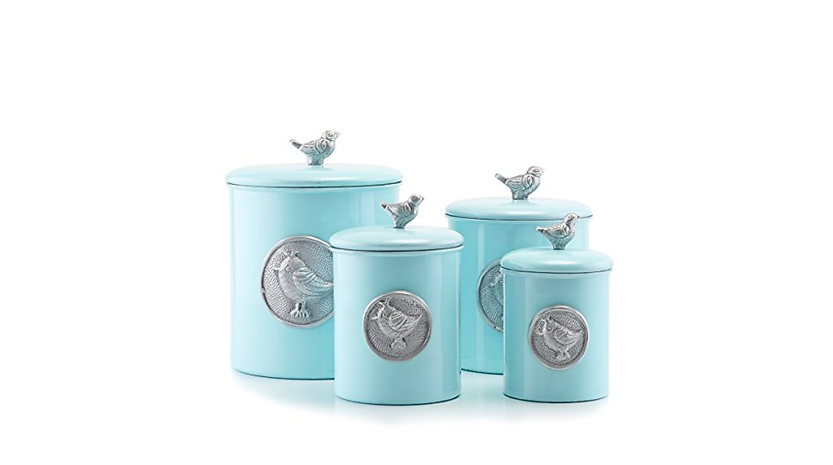 Old Dutch Bluebird Canister Set - Elegant Kitchen Storage