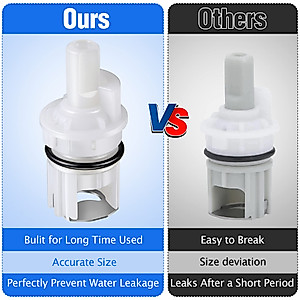 Enhon 3 Pack Faucet Cartridge Repair Kit Compatible with Detla RP17400 RP4993 Faucet Stem Seat Spring, O Ring, Cartridge Replacement Part for 2 Handle Bathroom Shower Tub, Kitchen Faucet Repair