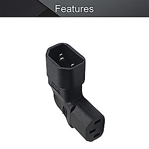 Fielect IEC320 Male C14 to Female C13 Power Socket Adapter AC110-250V 16A C14 to C13 Plug Adapter, 1Pcs WA-0143