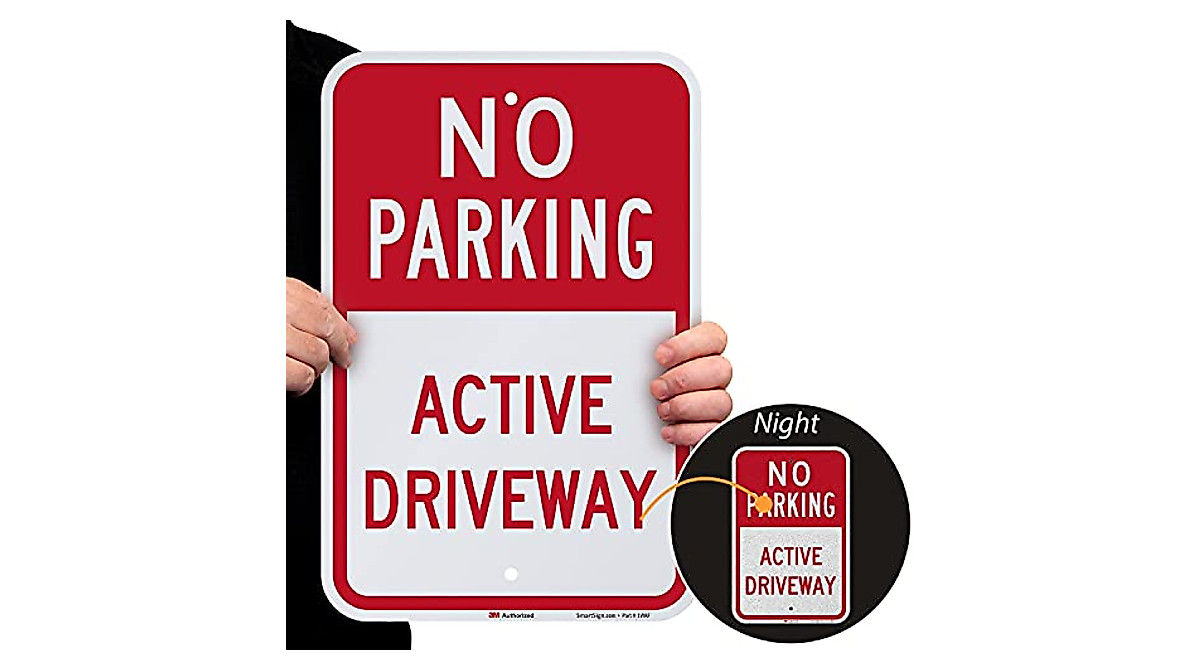 SmartSign No Parking - Active Driveway Reflective Sign