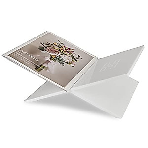 Honygebia White Acrylic Book Stands - Cross Frame Acrylic Book Holder, Open Bookstand for Display and Reading, Suitable for Art, Bible, Cookbook, Easel, Magazine, Textbooks 12.5" x 9.5" x 5.5"