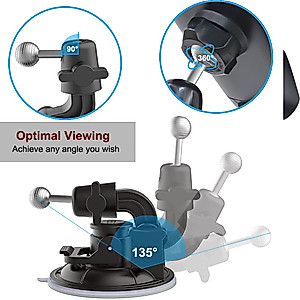 Cuxwill Car Windshield Tablet Mount Holder for 4-13" iPad Device, 360° Rotation Car Window Heavy Duty Suction Cup Tablet Holder for iPad Pro 12.9 10.5 9.7, iPad Air Mini, Samsung Tab, Kindle Fire