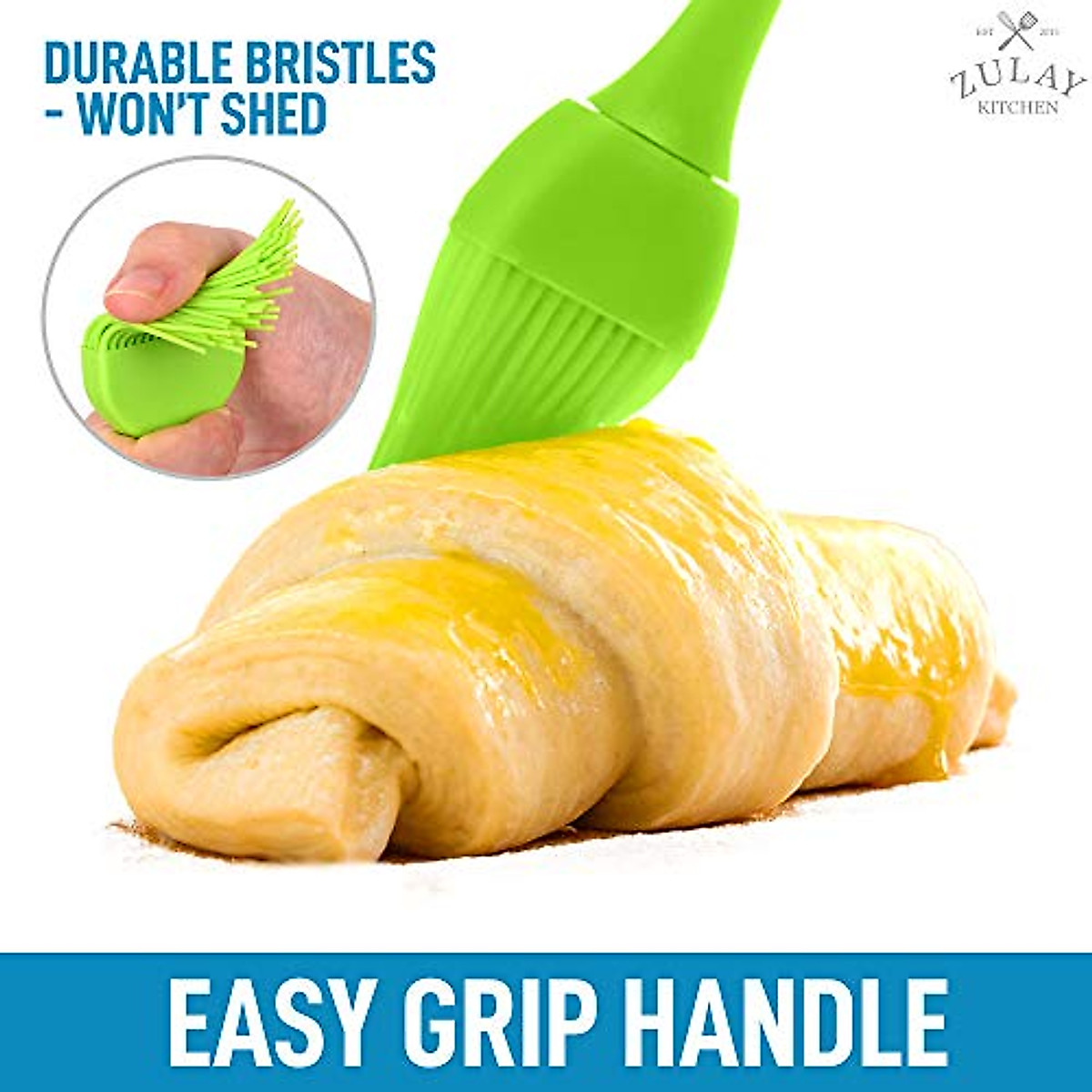 Zulay (Set of 4) Pastry Brush - Heat Resistant Silicone Basting Brush With Soft Flexible Bristles - Assorted Basting Brush Ideal For BBQ, Marinating, or Spreading Butter & Oil