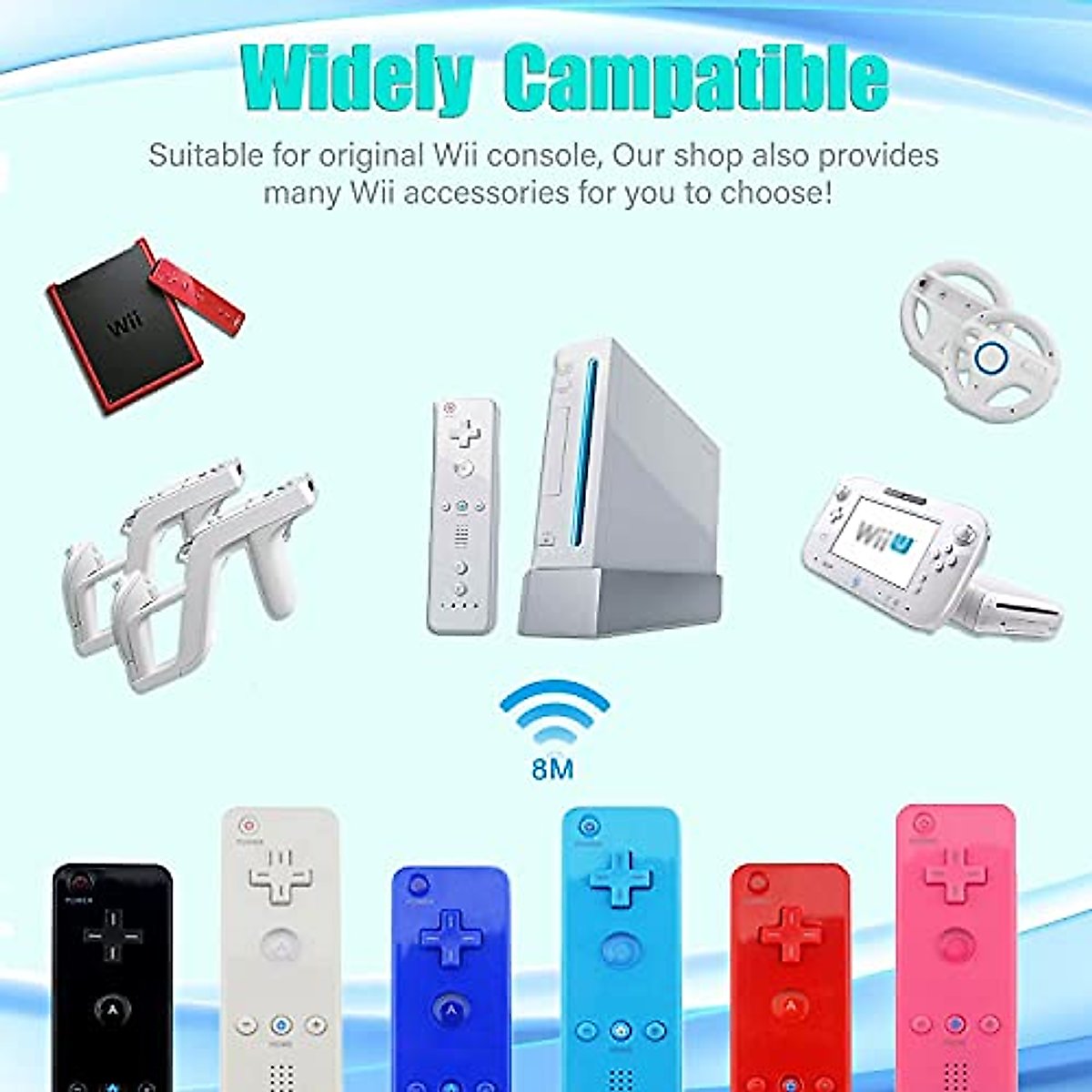 TechKen Wii Controller, Set of 2 Wii Remote with Nunchuck