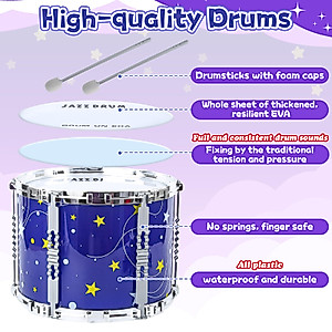Upgraded Kids Drum Set for Toddlers 1-3, Kids Jazz Drum Ages 3-5, Star Light up Musical Instrument Toys for Boys Girls 2-5 4-6 5-7 ( All Plastic)
