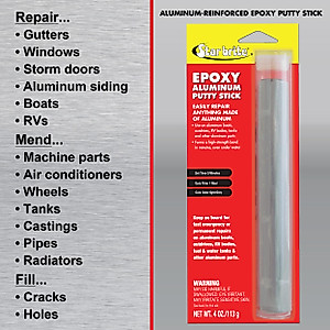 STAR BRITE Waterproof Epoxy Aluminum Putty Stick - Quick & Permanent Repairs for Boats, RVs, Outdrives, Tanks and More - Works Underwater, Easy to Use, Bonds Fast - 4 OZ (087004)