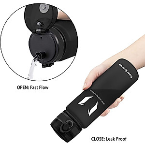 Super Sparrow Water Bottle - 17 oz - BPA & Toxic Free Tritan Water Bottles - One Touch Opening - Leak-proof Plastic Bottle - Kids Water Bottle for Office, Gym, Outdoor, Sports