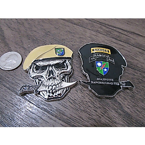 Oneworldtreasures 75th Ranger Regiment Army Rangers Lead The Way USASOC Beret Skull Challenge Coin
