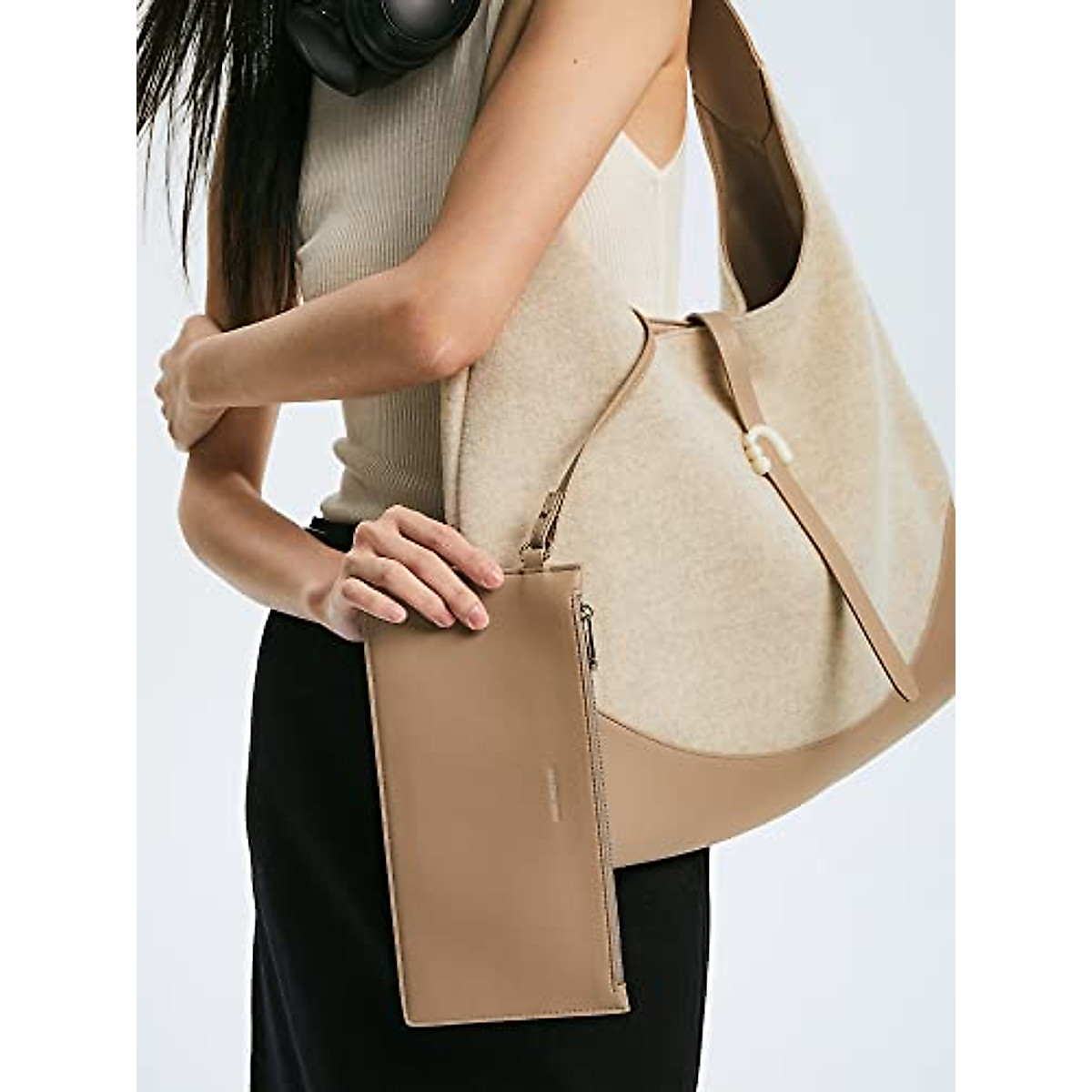 Amazing Song Leather Hobo Bag for Women, Shoulder Tote bag Soft Luxury Leather Genuine Designer Handbag with Inner Purse