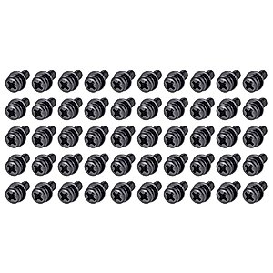 uxcell M4 x 8mm Carbon Steel Phillips Pan Head Machine Screws Bolts Combine with Spring Washer and Plain Washers 50pcs