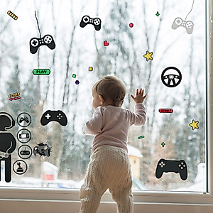 Gamer Room Decor Gaming Wall Decals Sticker Gamer Decals Boys Room Decals Video Game Decor Eat Sleep Game Wall Decal for Gamer Bedroom Playroom Decorations (Classic Style)