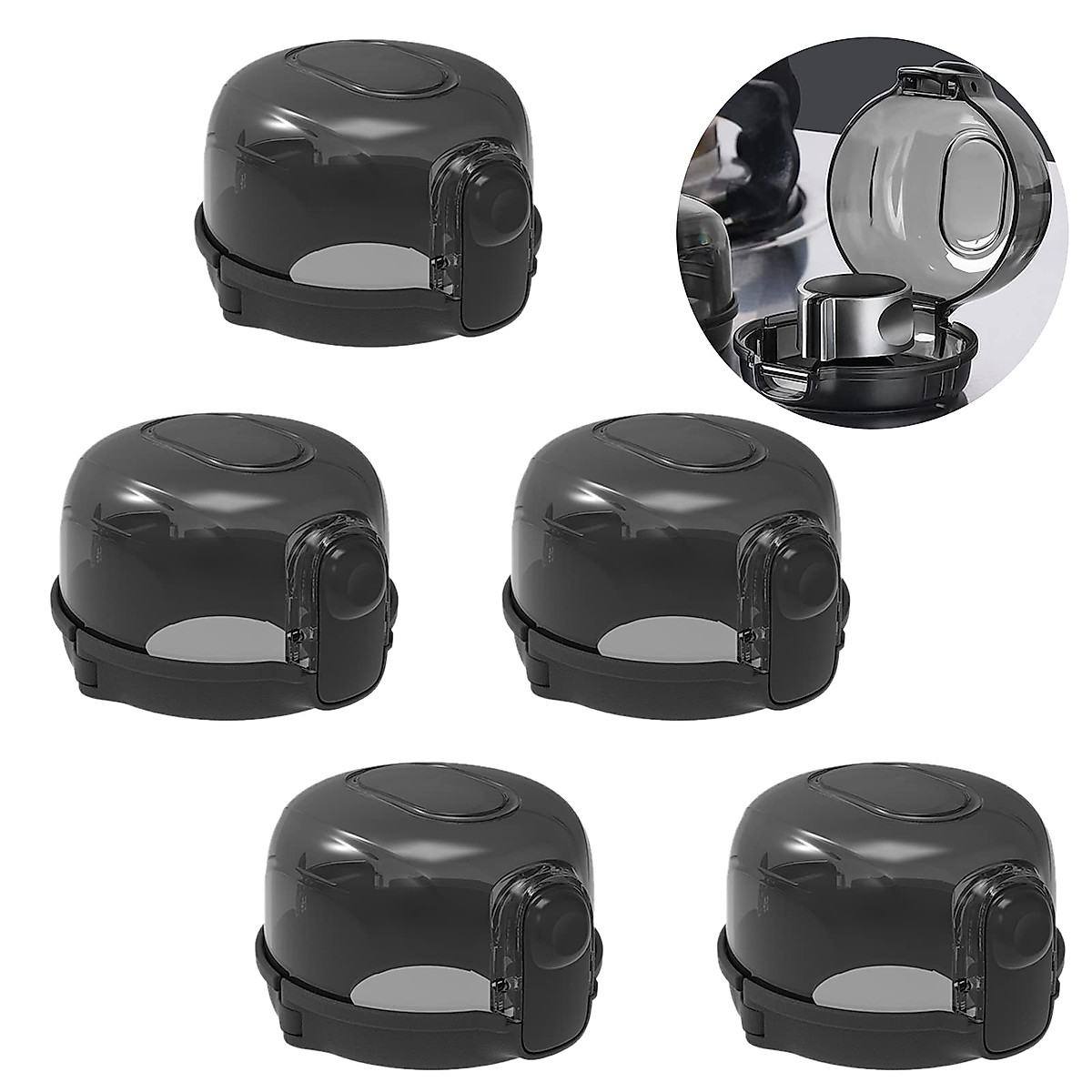 HAO JIE Haojie Children Gas knob Protection Cover, Kitchen Stove knob Cover Five Pieces, Large Universal Design, to Protect The Safety of Children, 5 Count (Pack of 1)
