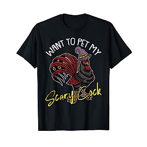 Scary Cock Lazy Halloween Costume Funny Rooster T-Shirt