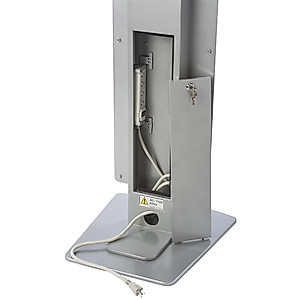 Displays2go iPad Floor Kiosk Stand with Sign Holder, Home Button Hidden (IPDSGNSV2)