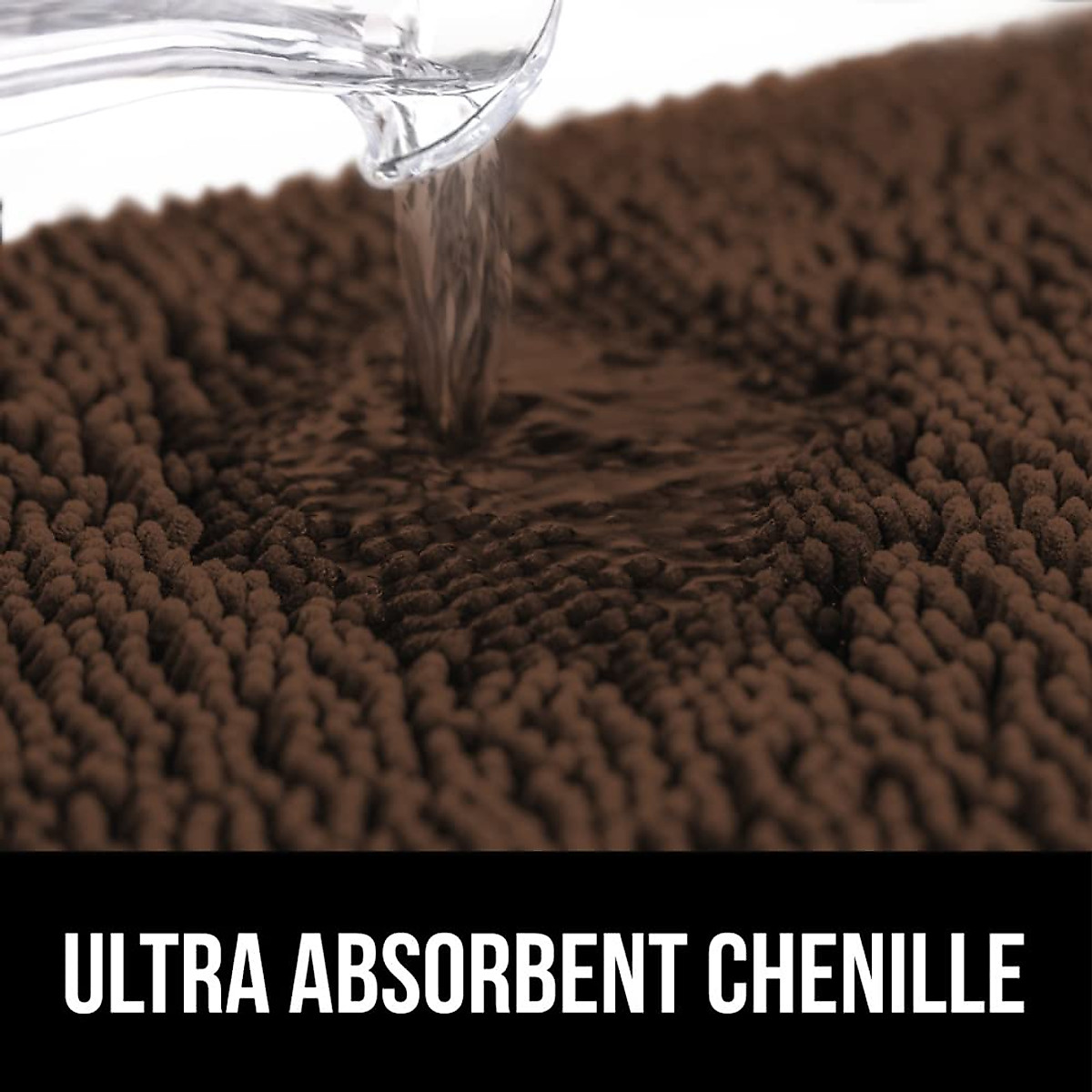 Gorilla Grip Bath Rug and Area Rug Set, Bath Rug Size 24 x 17 in, Shaggy Machine Washable Mats, Area Rug Set Size 22 x 19 x 15 in and 30x20, Absorbent Washable Mats, Both in Brown, 2 Item Bundle