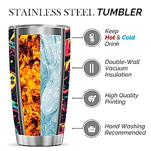 FOCIUZTA 20oz Bold Gaming Tumbler with lid, Travel Coffee Cup, Ideal for Easter, Gaming Enthusiast, Mother Day, and birthday gifts