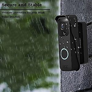 Blink Doorbell Mount, Adujstable Angle Mount Kit (up to 110 Degrees Tilt) for Blink Video Doorbell, Wide Viewing Range Left/Right Adjustable Blink Corner Mount with Mounting Cover (Black)