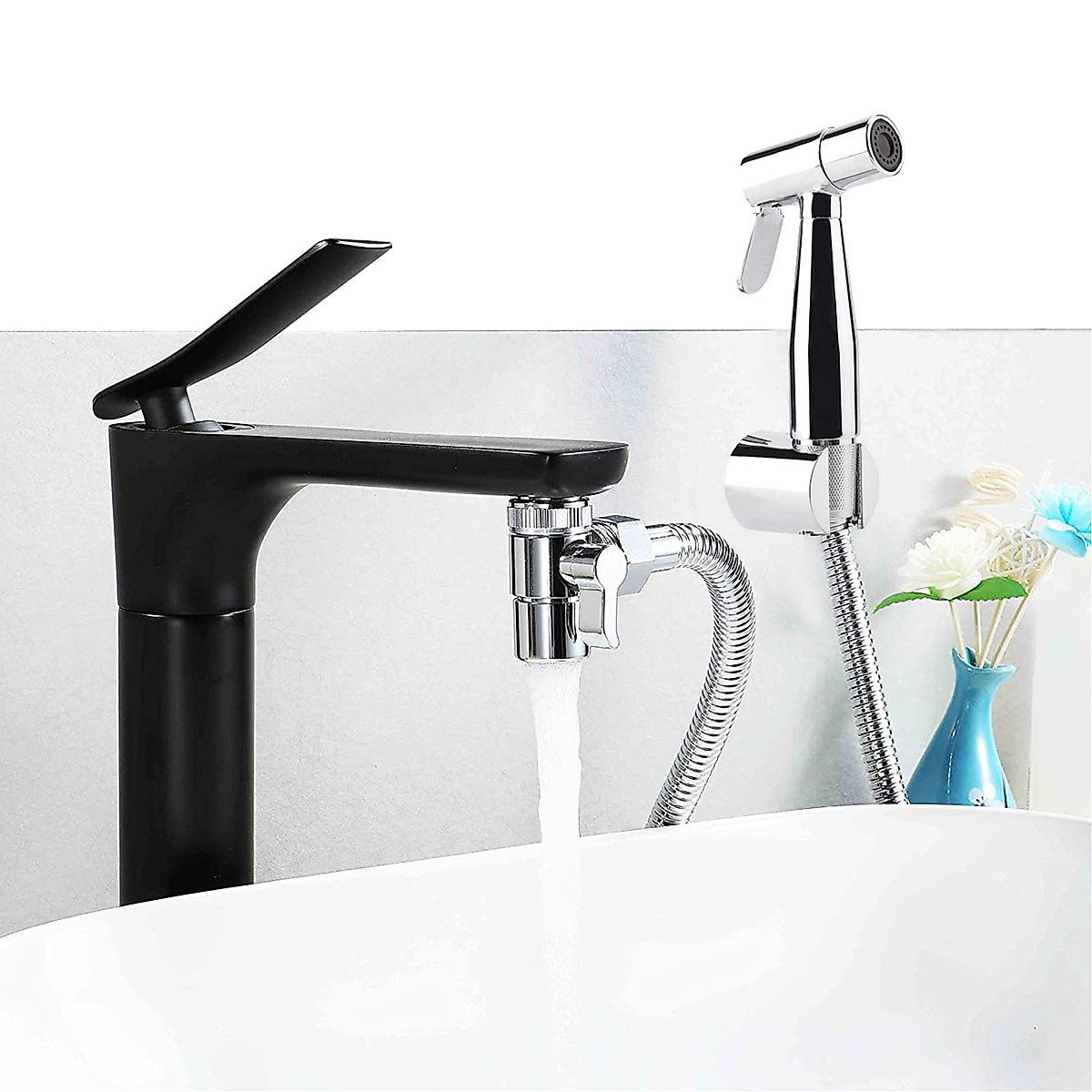 Bidet Toilet Sprayer, high Pressure Hose/Non-Leakage Stainless Steel Brushed Toilet Cleaner Wall for Women Washing, Baby Diaper Cleaner