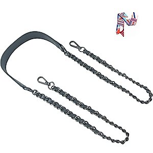 SUPXINJIA Purse Chain Strap - Microfiber Leather - Replacement for Crossbody Shoulder Bag - 51 Inch Long (Black)