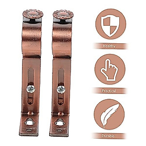 Garneck 16 Pcs Curtain Rod Holder Shower Curtain Hangers Heavy Duty Hangers Ceiling Hanging Hook Shower Curtain Bracket Curtain Bracket Hooks Curtain Hook Holders Curtain Accessories Red