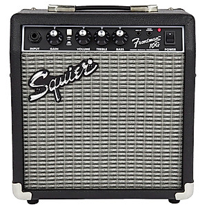 Fender Squier 24-Inch Short Scale Strat Pack - Transparent Red Bundle with Frontman 10G Amplifier, Tuner, Instrument Cable, Strap, Picks, Online Lessons, and Austin Bazaar Instructional DVD